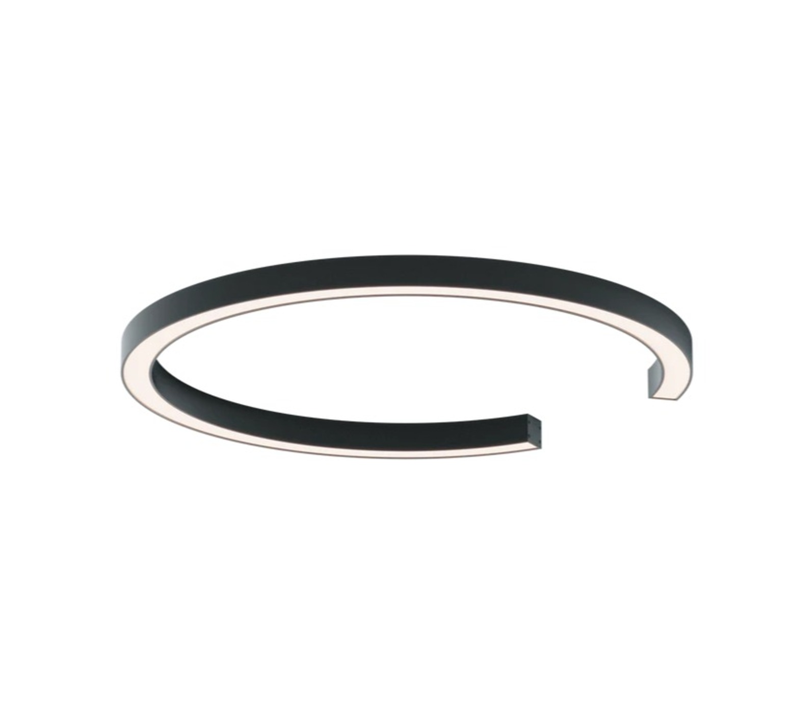 Plafonnier, Roberta 65, noir, LED, 3000K, 4800 lm, Ø65cm, H3,5cm ...