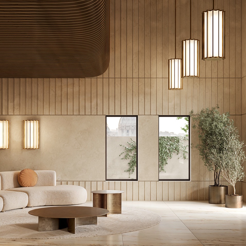 Plafonnier, Roma, bronze, LED, dim, 2700K, 2790 lm, Ø30cm, H104,9cm ...