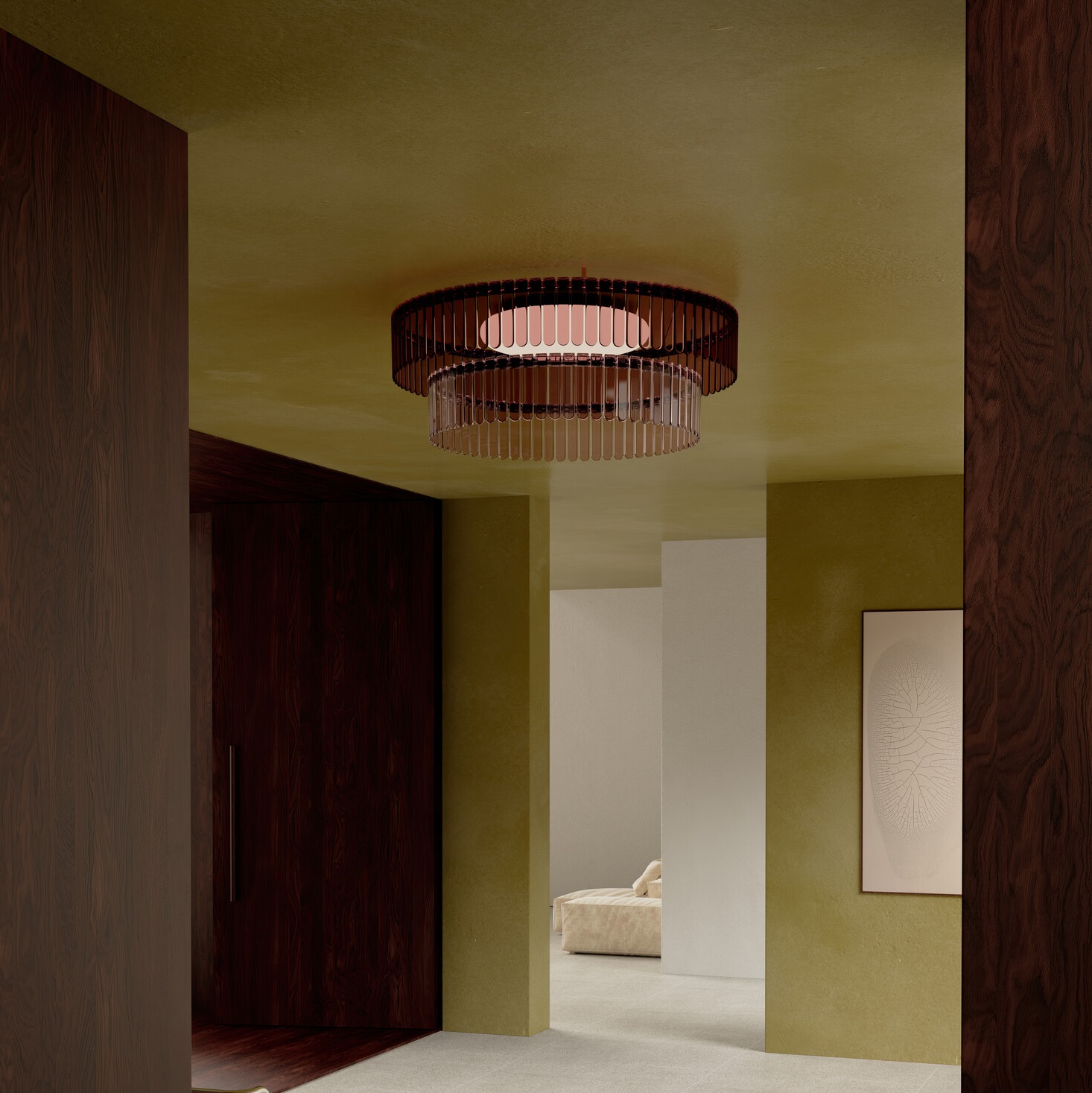 Plafonnier, Scarlett Circular, rose, LED, 2700K, 4111 lm, Ø93cm, H34cm ...