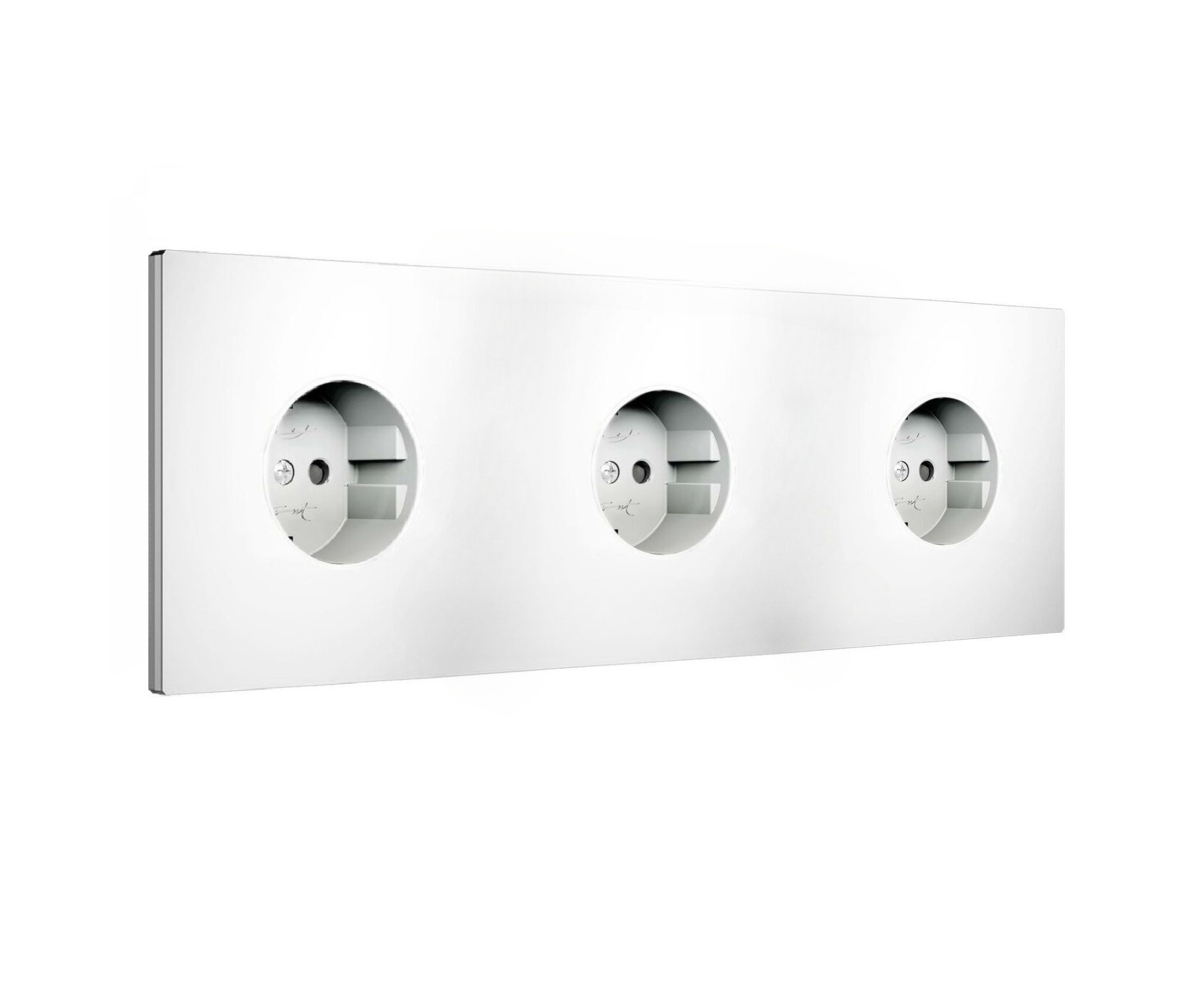 Prise, Bridge, Triple horizontal, Blanc mat, Prise-PC x3, L23,2cm, H9cm ...