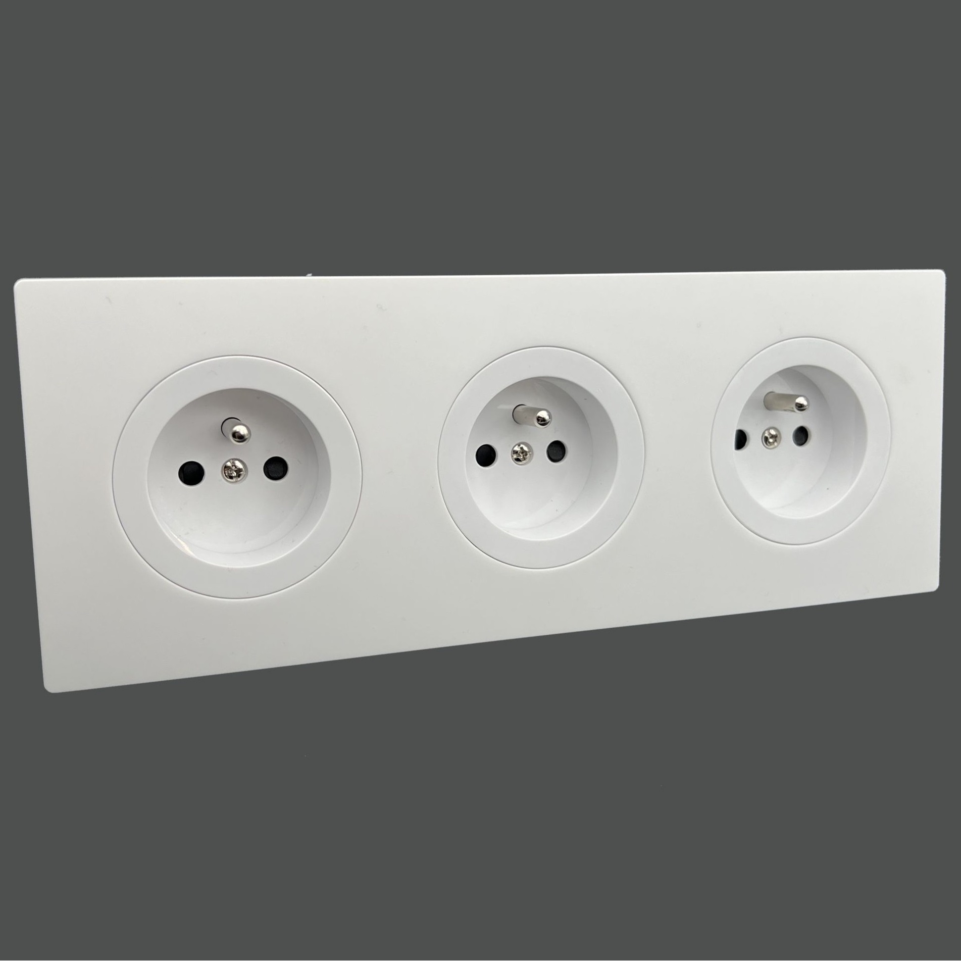 Prise, DOM, Triple horizontal, Blanc glossy, Prise-PC x3, L22,8cm, H8 ...