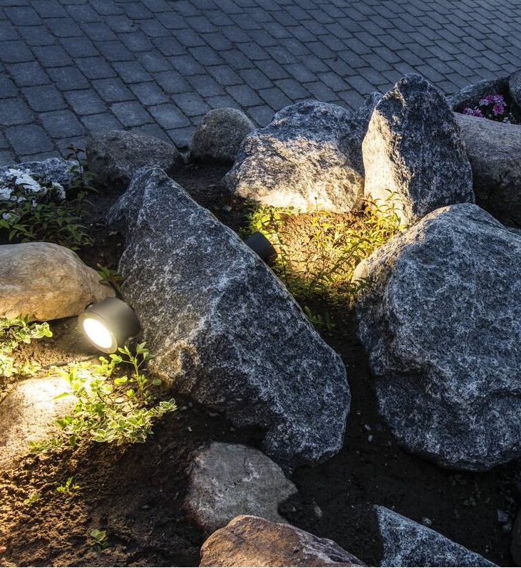 Spotlight on pole, Sitra 360 Spike, anthracite, IP44, L12cm, H12cm ...