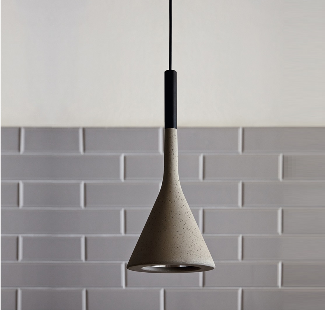 Suspension, Aplomb, mini, gris, Ø11,5cm, H20cm - Foscarini - Luminaires ...