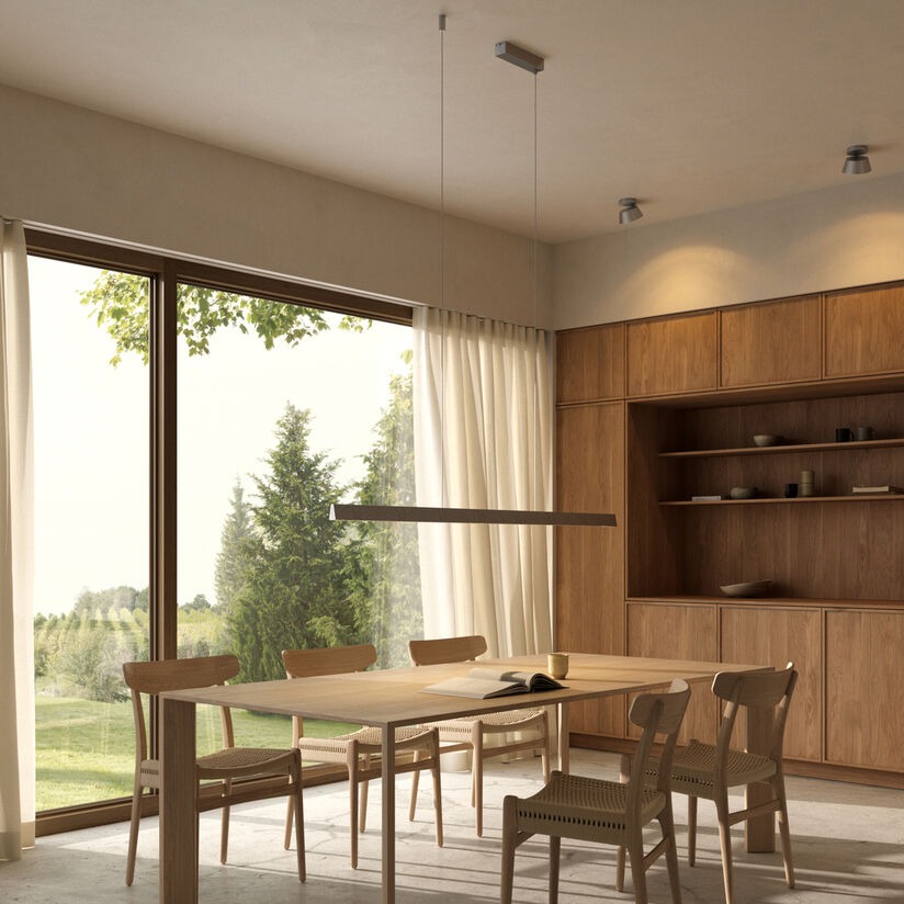 Suspension, Edge Linear S1500, titane, LED, 2700-3000K, 4620 lm, L151 ...