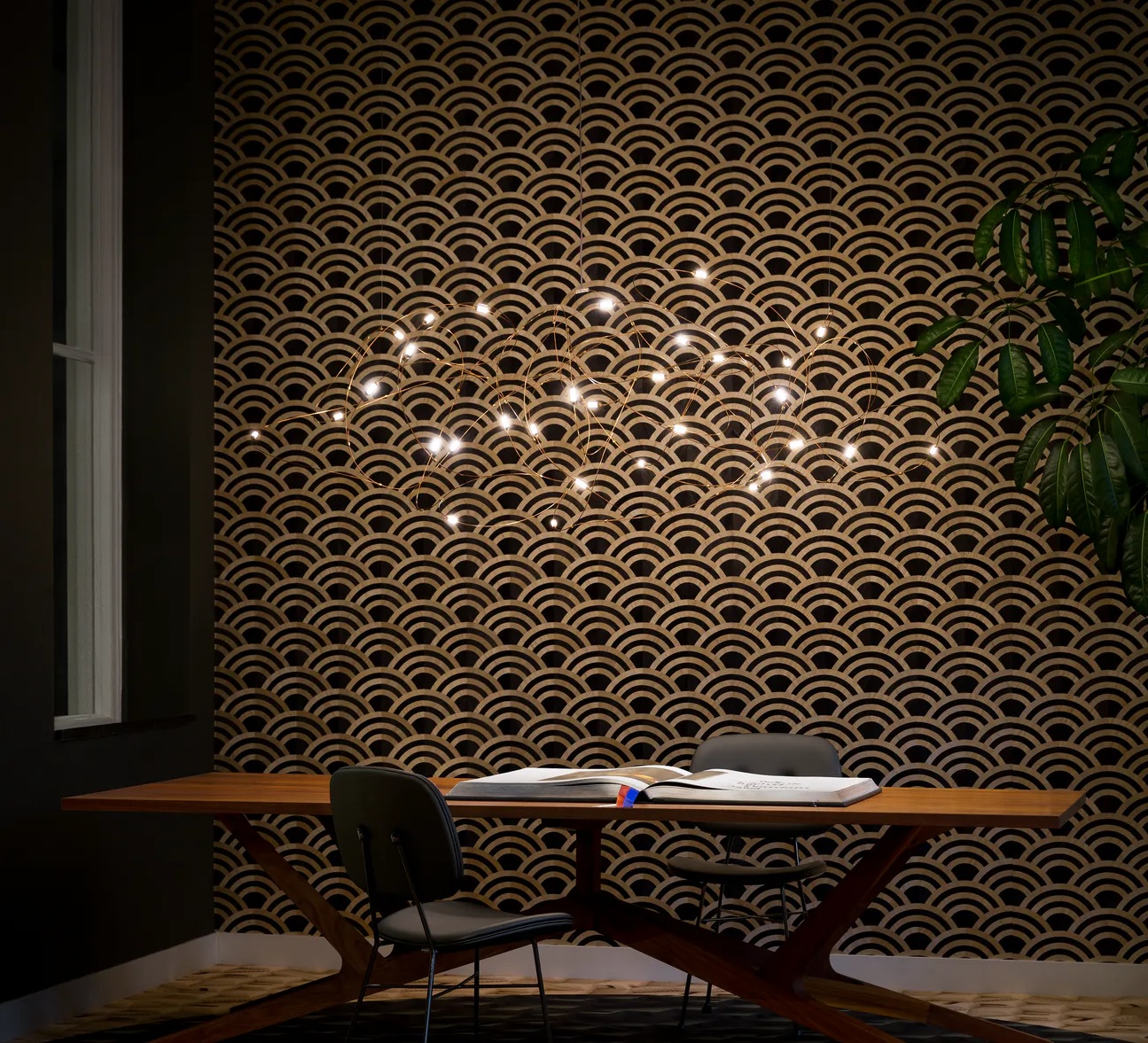 Suspension, Flock of Light 31, bronze, LED, dim, 2500K, 2582 lm, L180cm ...