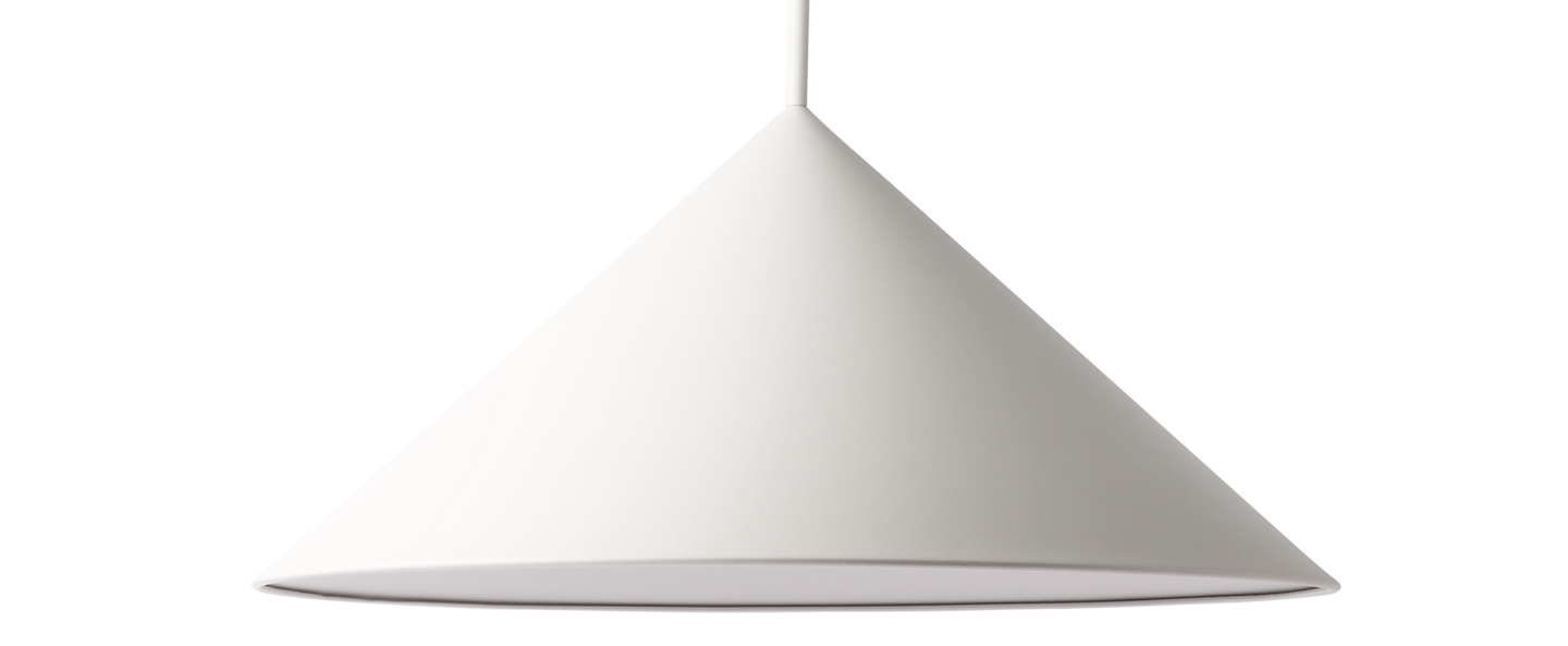 Suspension, metal triangle pendant light L matt, gris, Ø60cm, H39cm ...