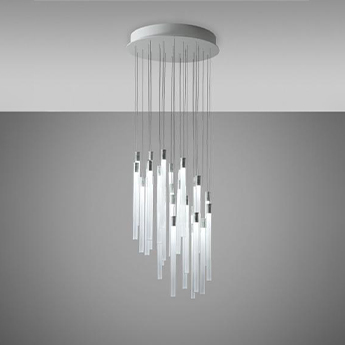 Pendant light, Tooby Multispot, transparent, IP40, LED, 2700K, 30x88lm ...