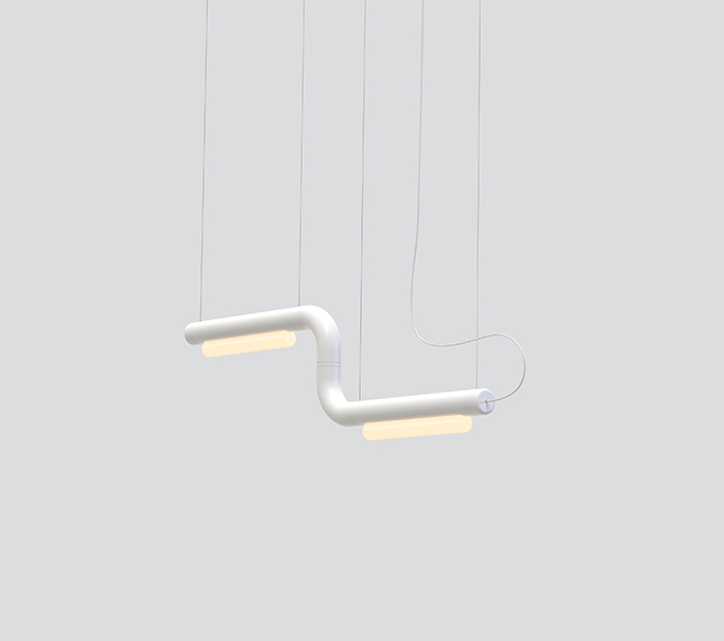 Suspension, Pipeline CM1, blanc avec embouts blancs, LED, 2700K, MLV ...