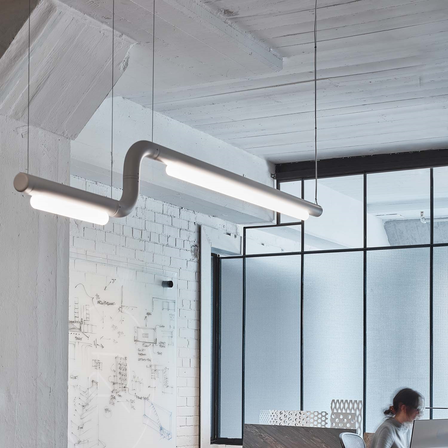 Suspension, Pipeline CM2, blanc avec embouts blancs, LED, 2700K, MLV ...