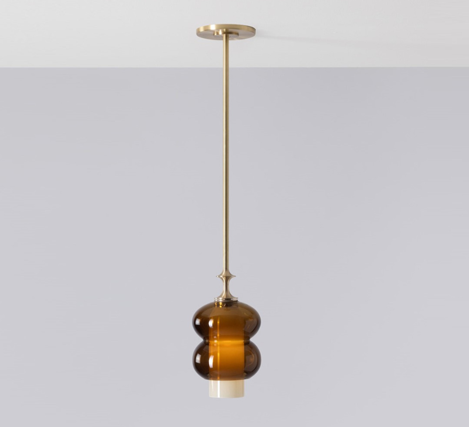 Suspension lamp, Prince Profile 2, Light beige and olivine, brushed ...