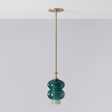 Suspension, Prince Profile 2, Vert pastel et Vert sapin, laiton brossé ...