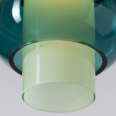 Suspension, Prince Profile 2, Vert pastel et Vert sapin, laiton brossé ...