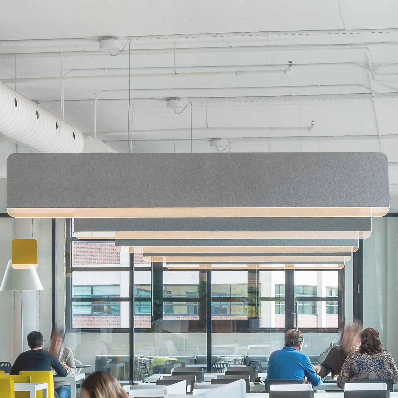 Pendant light, Slab 210 Dali, grey, LED, 2700K, 1120lm, L210cm, H35cm ...