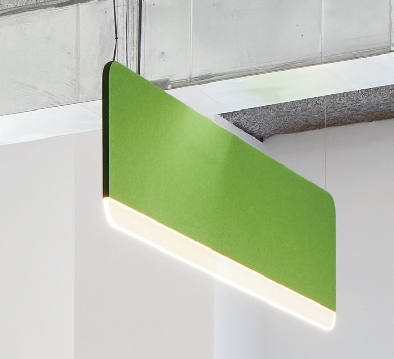 Pendant light, Slab 90 Dali, green, LED, 2700K, 480lm, L90cm, H35cm - A ...