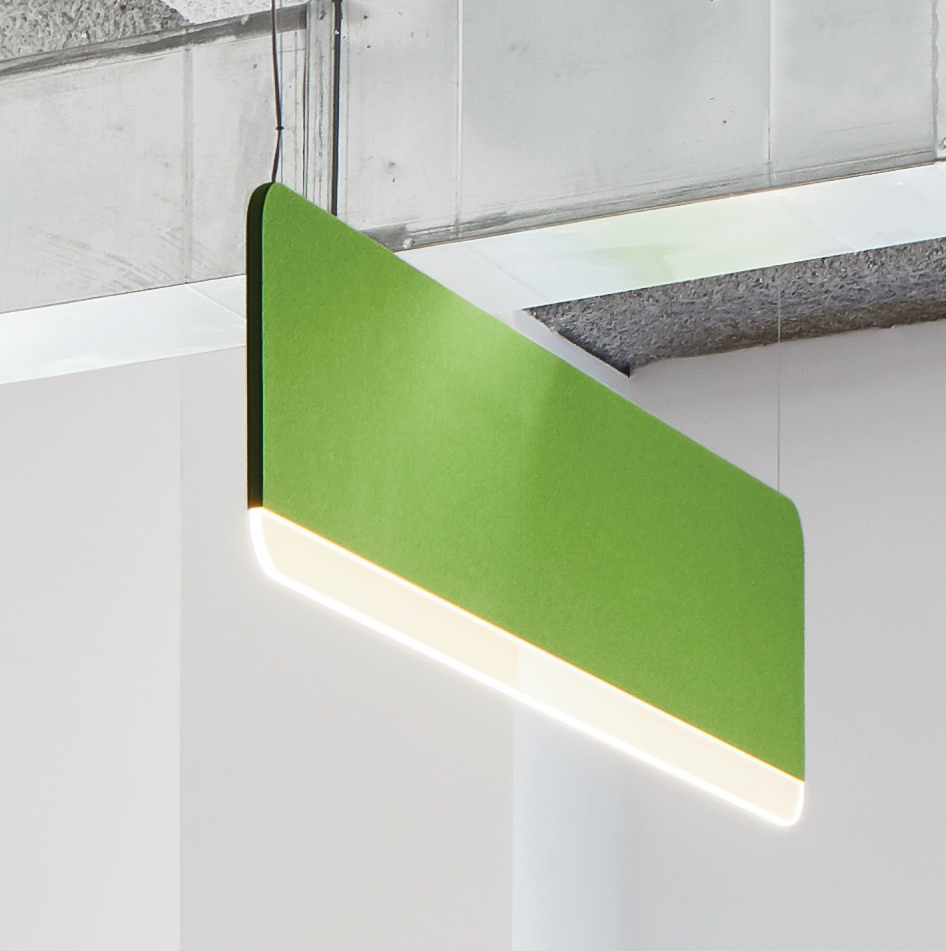 Pendant light, Slab 90 Dali, green, LED, 2700K, 480lm, L90cm, H35cm - A ...