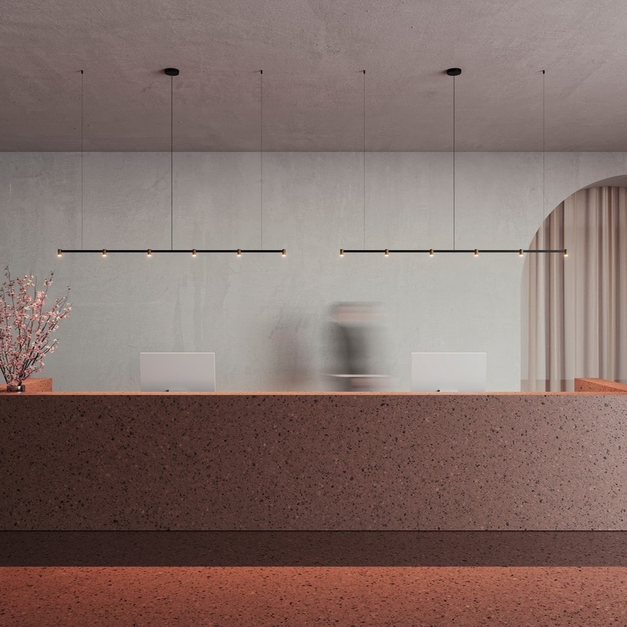 Hanging lamp, Trace Chandelier 3.0, black, champagne, LED, dim, 2700K ...