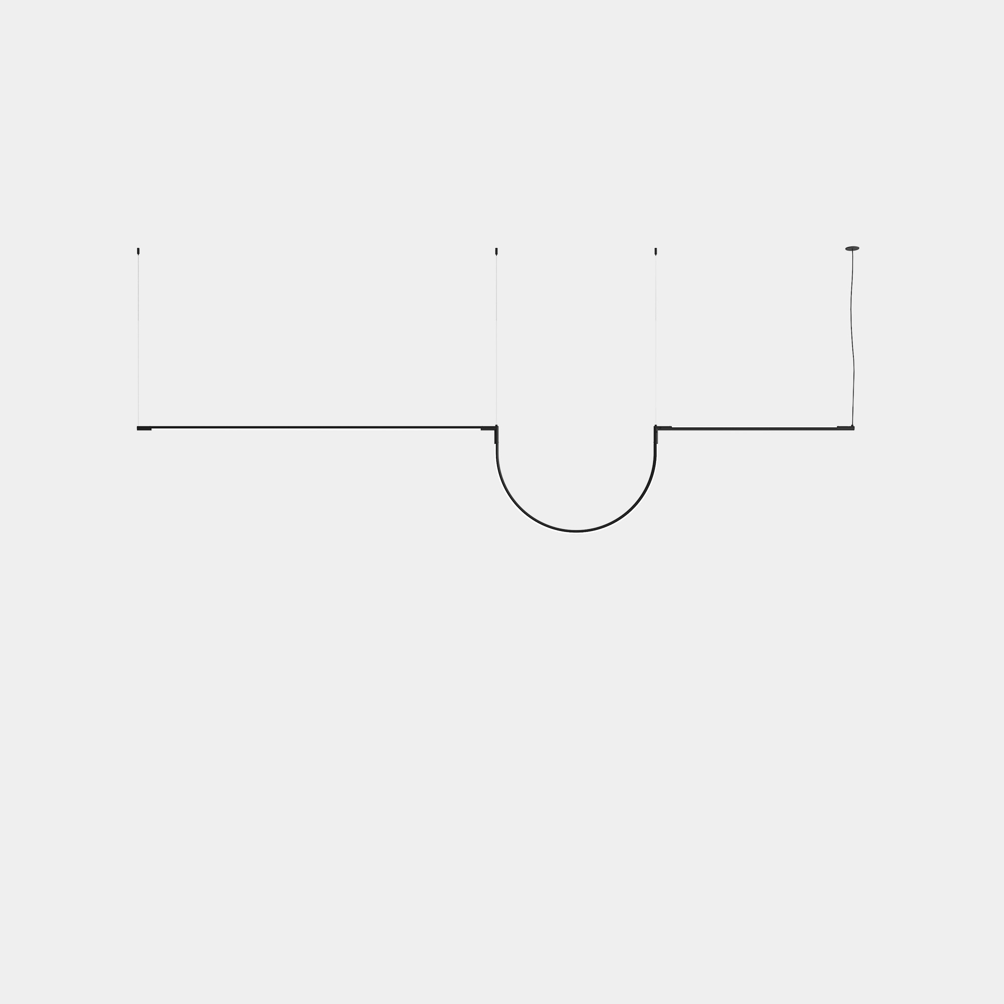 Pendant light, Tubs Modular Lineal Double With Arch, black, LED, dim ...