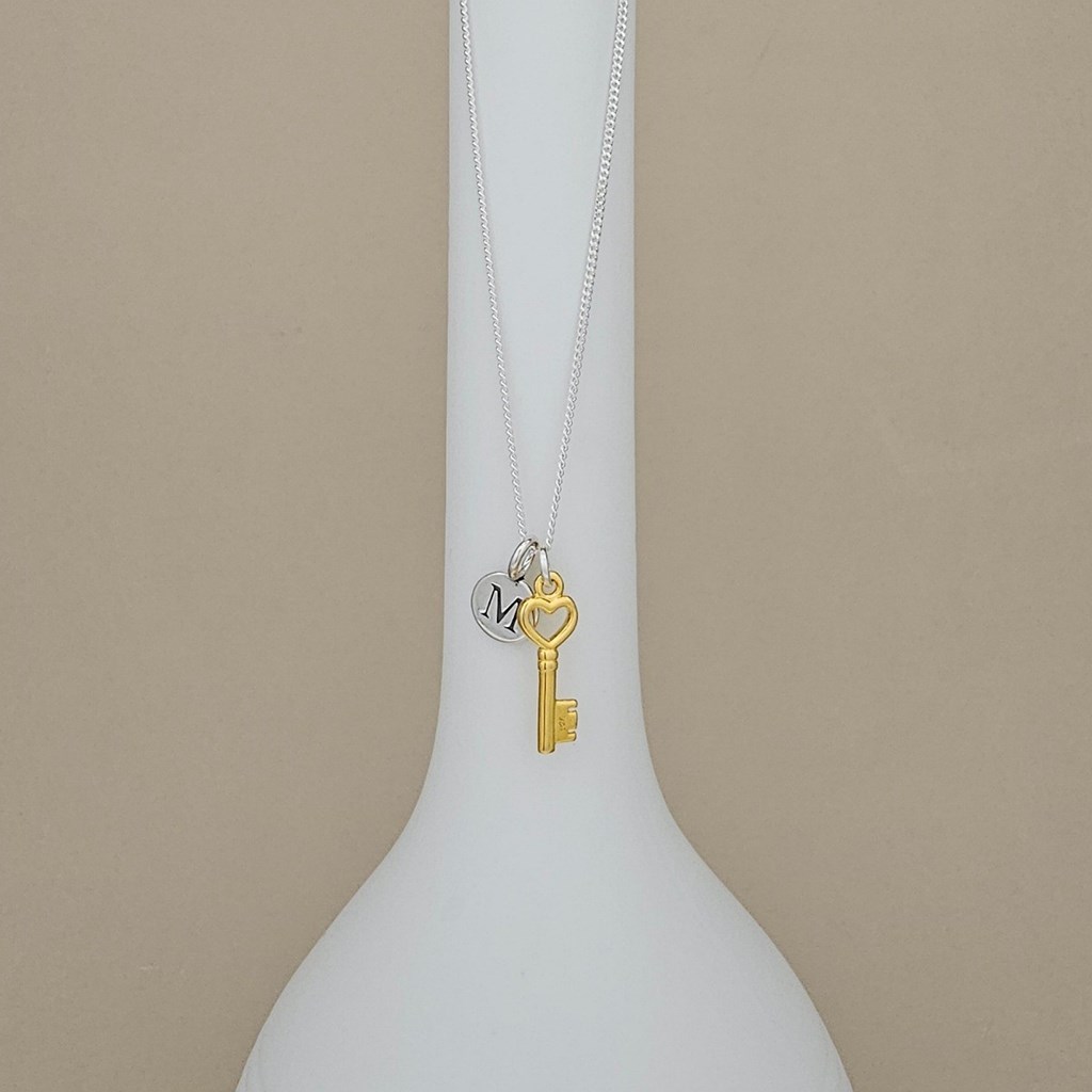 Personalised Gold Plated Key Necklace