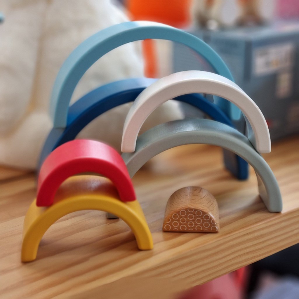 Wooden Rainbow Stacking Arches Toy