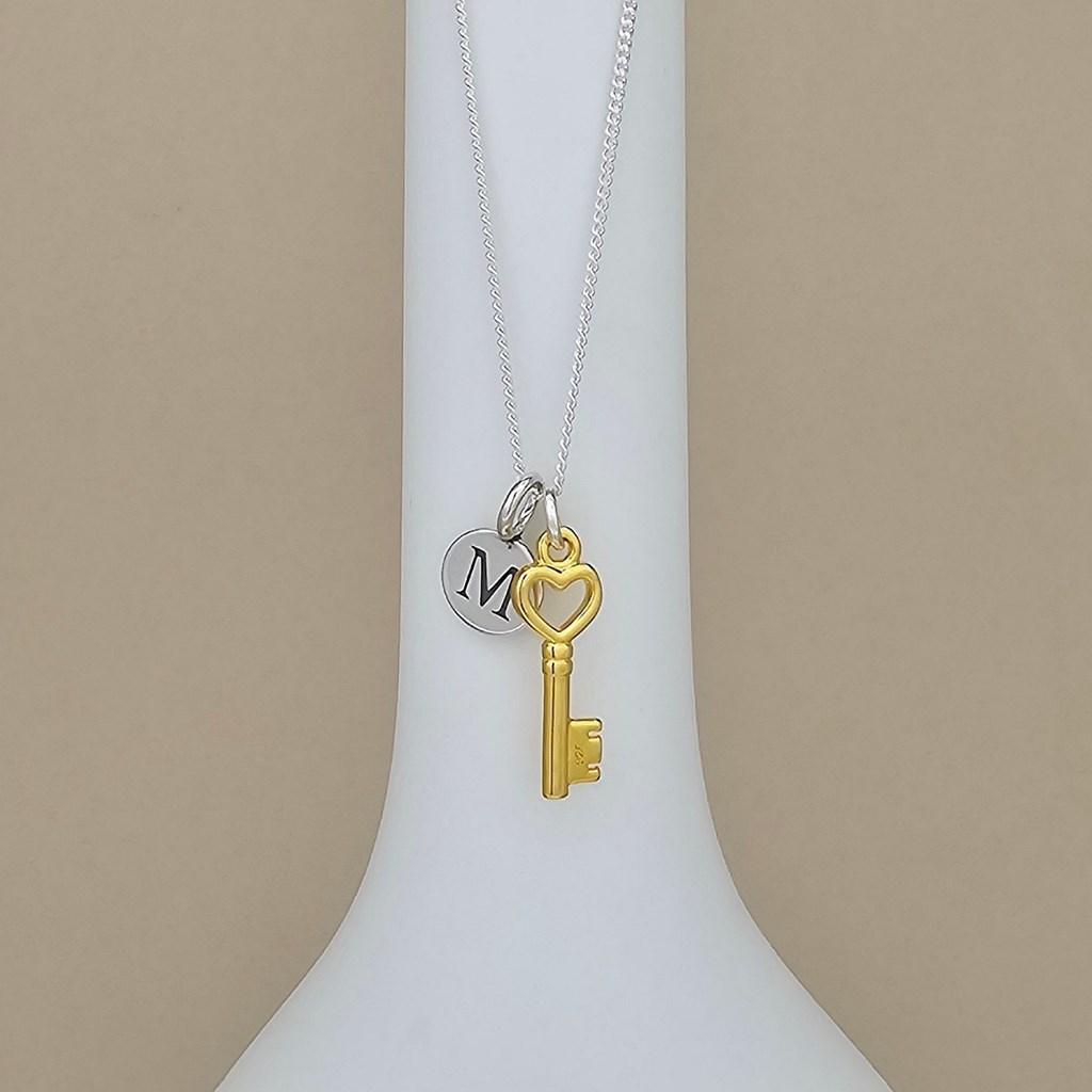 Personalised Gold Plated Key Necklace