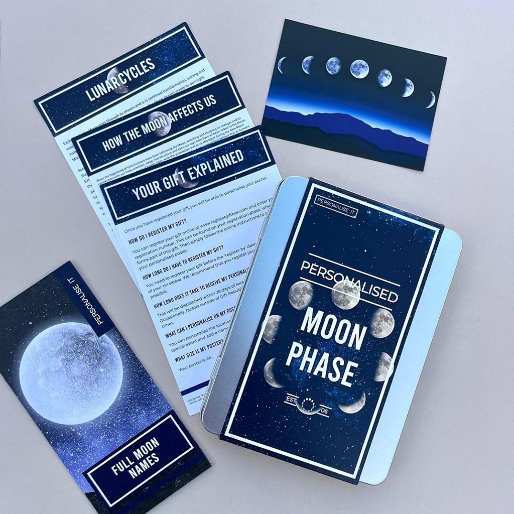 Personalised Moon Phase Poster Gift Tin