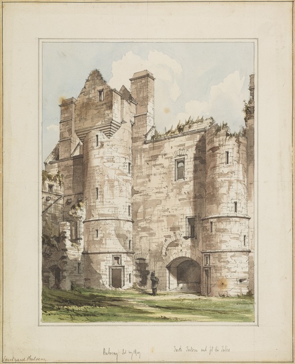 The Courtyard of Balveny Castle, Banff by Robert William Billings ...