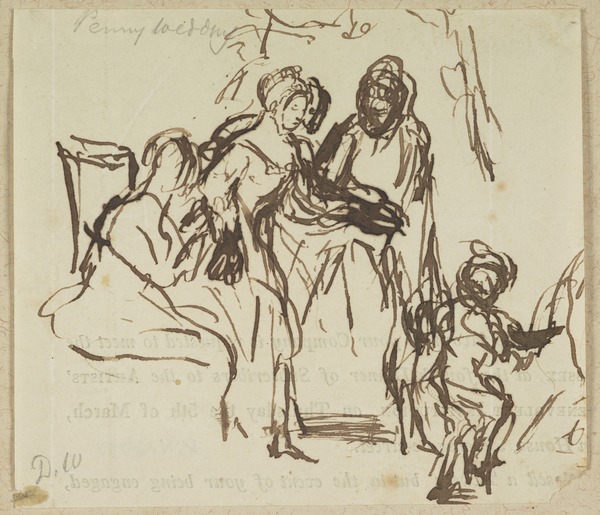 Woman Being Led by the Hand and Two Other Figures. Possibly a Study for ...