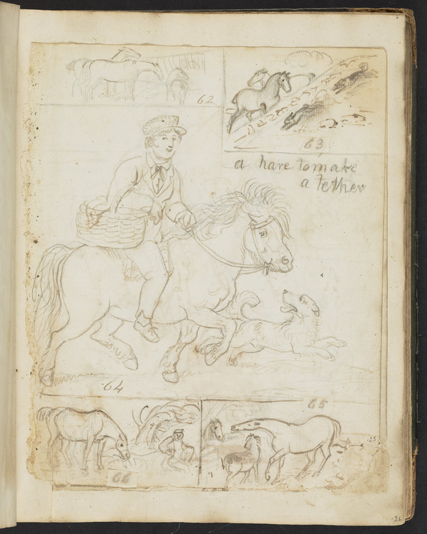 Five drawings of horses and men on horseback by James Howe | National ...