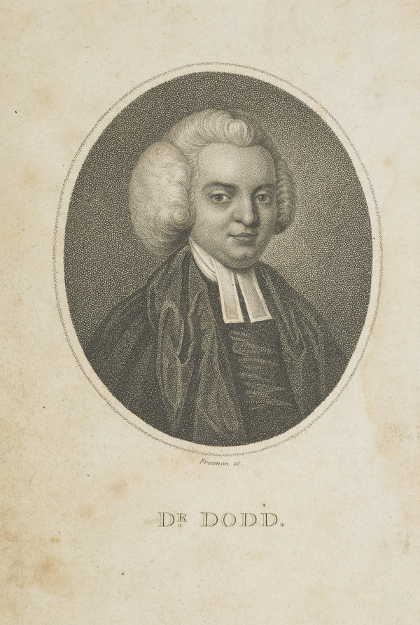 Rev. William Dodd, 1729 - 1777. Author of "Beauties of Shakespeare ...