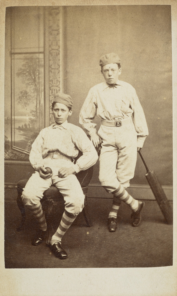 Studio Photograph of Two Boys in Cricket Outfits by Thomas Vernon ...