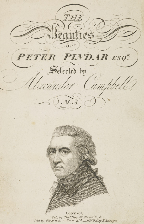John Wolcot, 1738 - 1819. Known as Peter Pindar; satirical poet ...