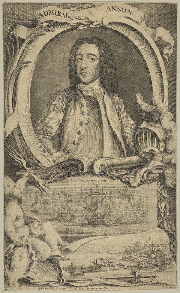 George Anson, 1st Baron Anson, 1697 - 1762. Admiral by Charles Mosley ...