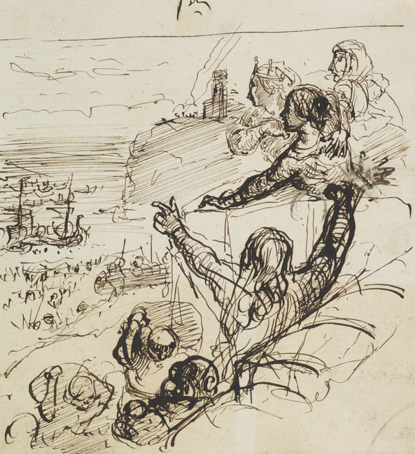 Compositional Study for the Wallington Hall Painting 'The Descent of ...