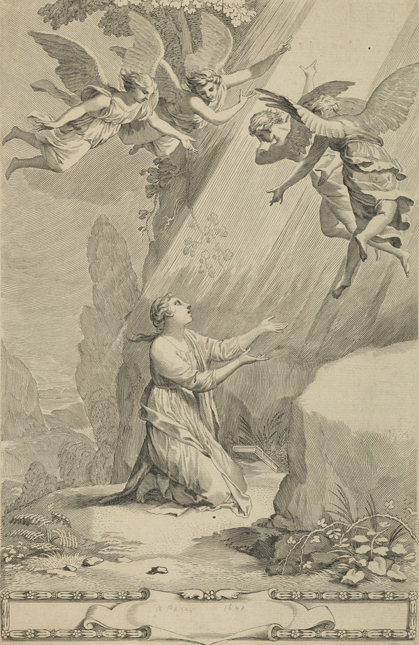 Kneeling Female Saint with Angels by Claude Mellan | National Galleries ...