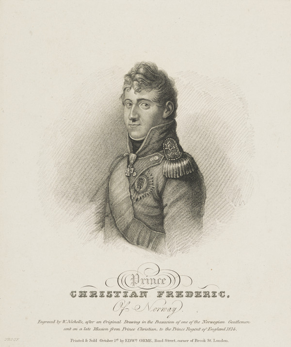 Christian Frederik, 1786 - 1848. King of Norway and later of Denmark ...