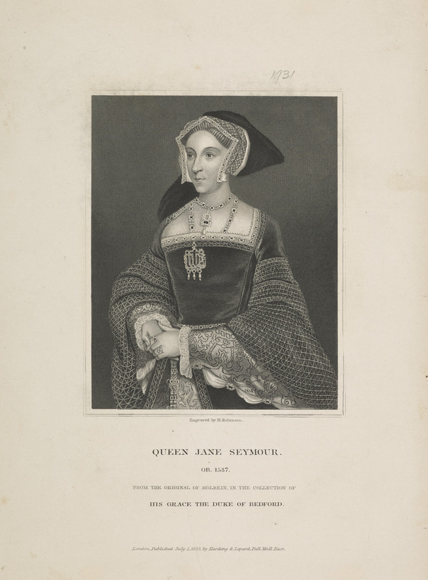 Jane Seymour, 1509 - 1537. 3rd Queen of Henry VIII; mother of Edward VI ...