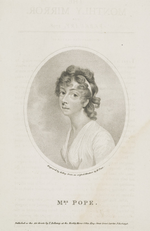 Jane Pope, 1744 - 1818. English actress by Ridley | National Galleries ...