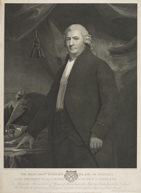 Robert Blair, Lord Blair, 1741- 1811. Lord President of the College of Justice by James Heath ...