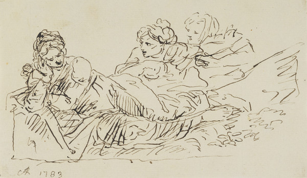 Dido (?) Reclining Accompanied by Two Women by Alexander Runciman ...