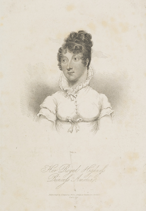 Princess Amelia, 1783 - 1810. 6th daughter of George III by W. Ridley ...