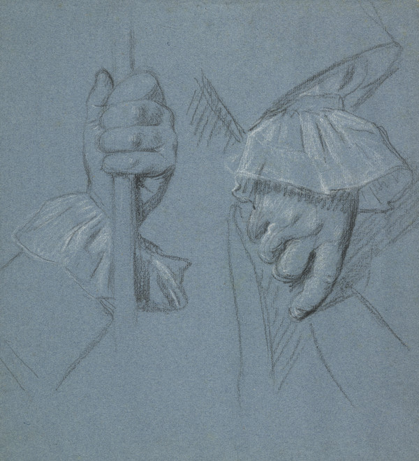 A Man's Left Hand Holding a Stave, and a Right Hand Hanging Down ...