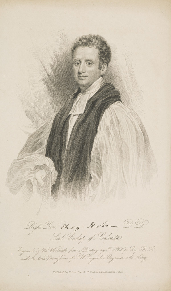 Reginald Heber, 1783 - 1826. Bishop of Calcutta by Thomas Woolnoth ...