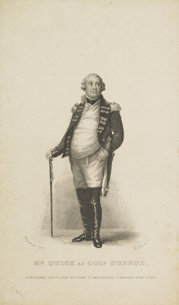 John Quick, 1748 - 1831, actor, in the character of Colonel Hubbuh by ...