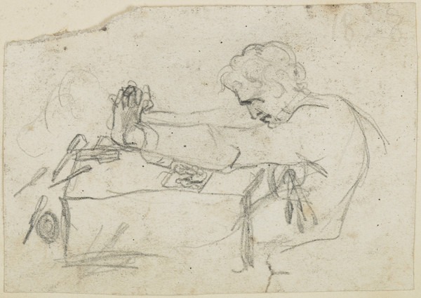 David Scott Pushing his Engraving Tools off the Table by David Scott ...