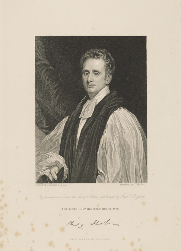 Reginald Heber, 1783 - 1826. Bishop of Calcutta by Thomas Woolnoth ...