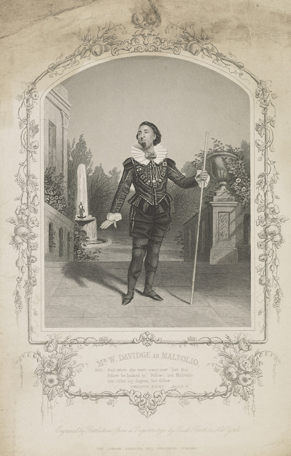 William Pleater Davidge, 1814 - 1888. Actor (as Malvolio) by ...