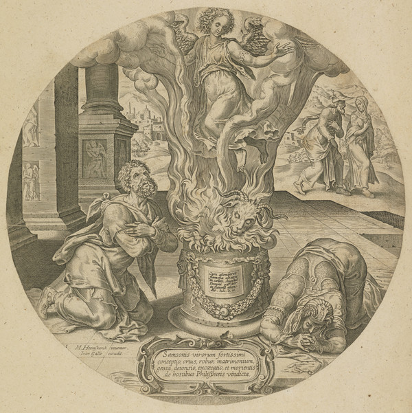 The Angel Ascending in the Flame on the Altar of Manoah and his Wife ( The Story of Samson) by ...