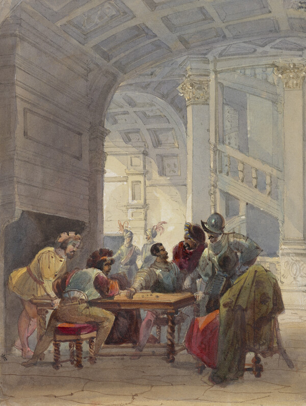 An Historical Scene: Soldiers around a Table in a Grand Interior by ...