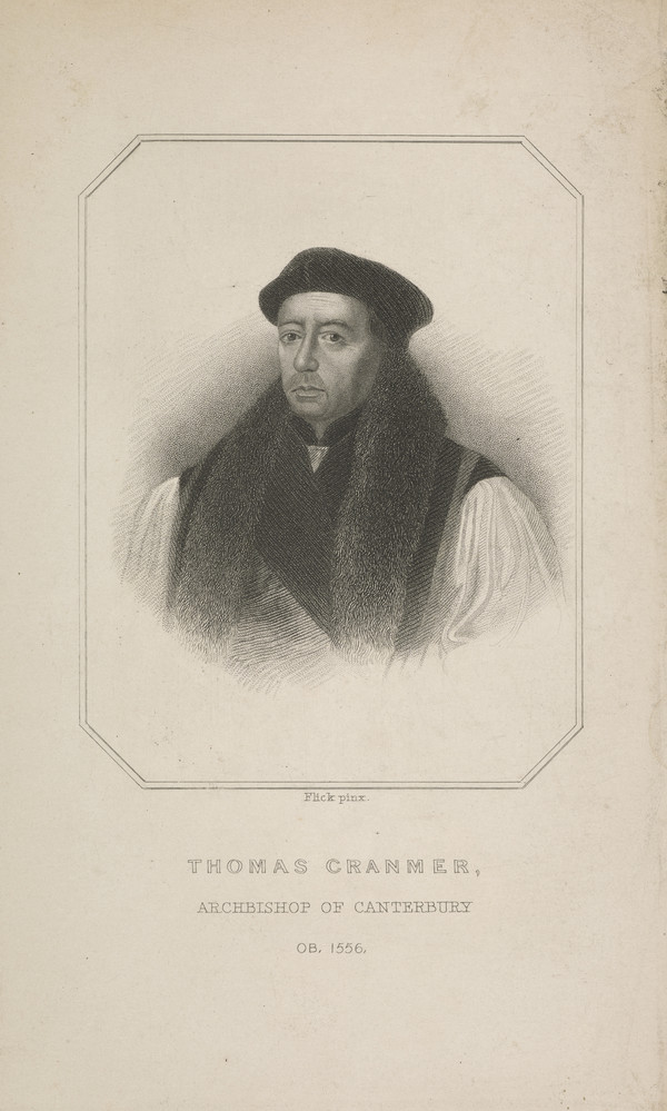Thomas Cranmer, 1489 - 1556. Archbishop of Canterbury; martyr ...