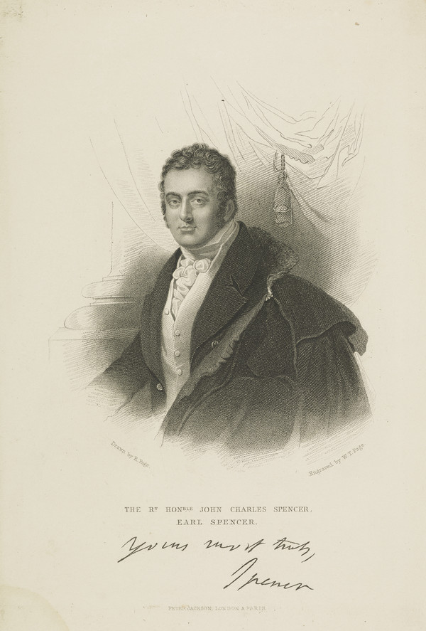 John Charles Spencer, 3rd Earl Spencer, also called (until 1834 ...